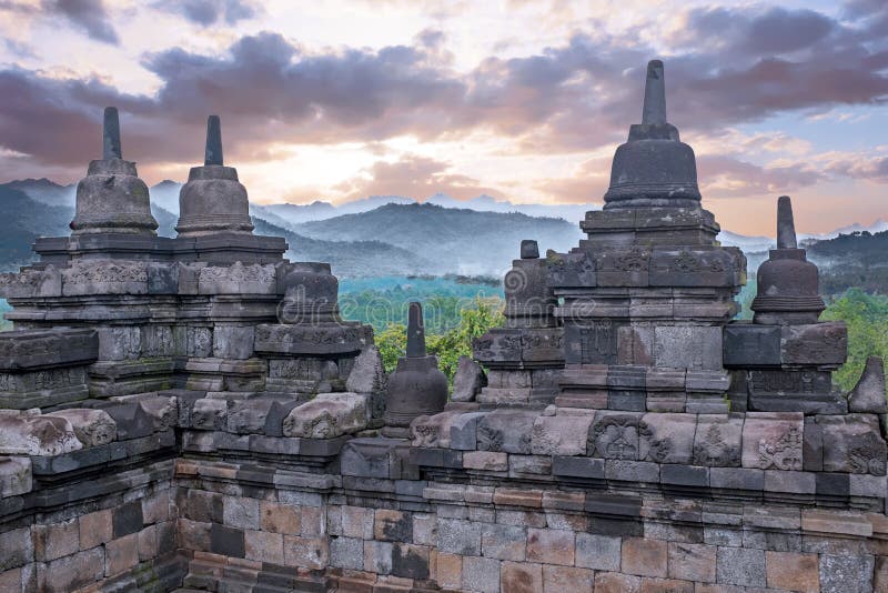 Borobudur Temple in Central Java in Indonesia. this Famous Buddhist ...