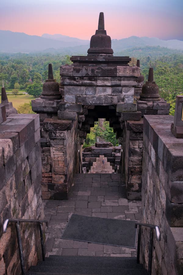 Borobudur Temple in Central Java in Indonesia Stock Photo - Image of ...