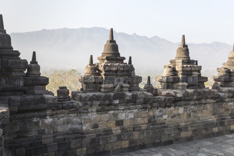 Borobudur Temple Complex on the Island of Java in Indonesia in T Stock ...