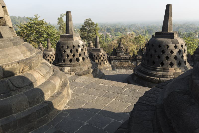 Borobudur Temple Complex on the Island of Java in Indonesia in T Stock ...