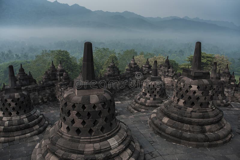 Borobudur temple in Java stock photo. Image of ritual - 67274840