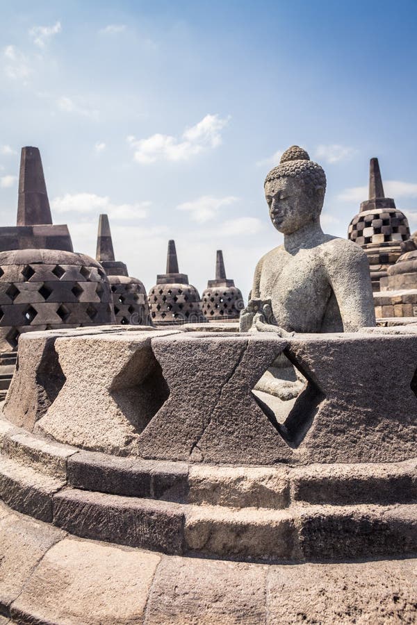 Buddha Statue in Borobudur Temple, Java Island, Indonesia. Stock Photo ...