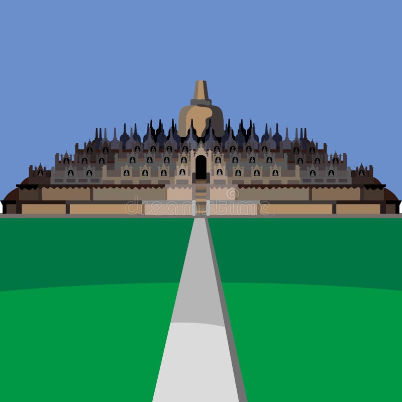 Borobudur Temple Java Indonesia Vector Stock Vector - Illustration of ...