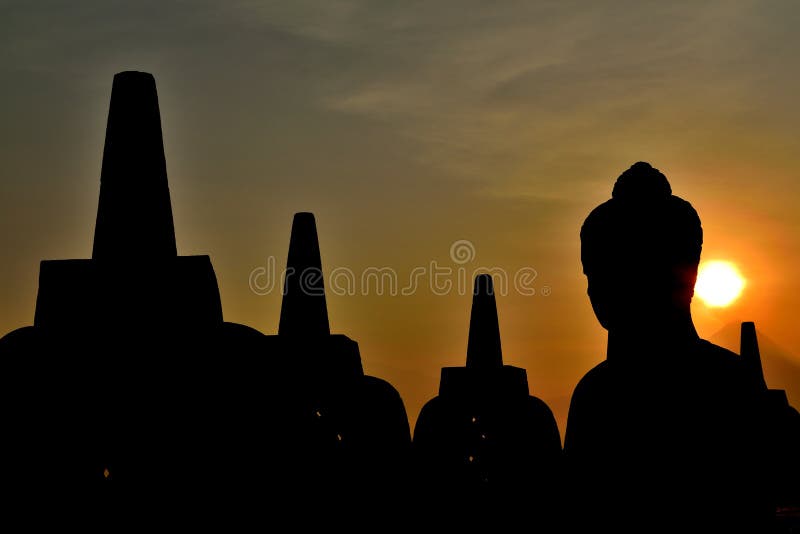 Borobudur Temple in Java Island at Sunrise, Indonesia Stock Image ...