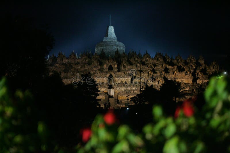 Borobudur Temple in the Night Stock Photo - Image of central, travel ...