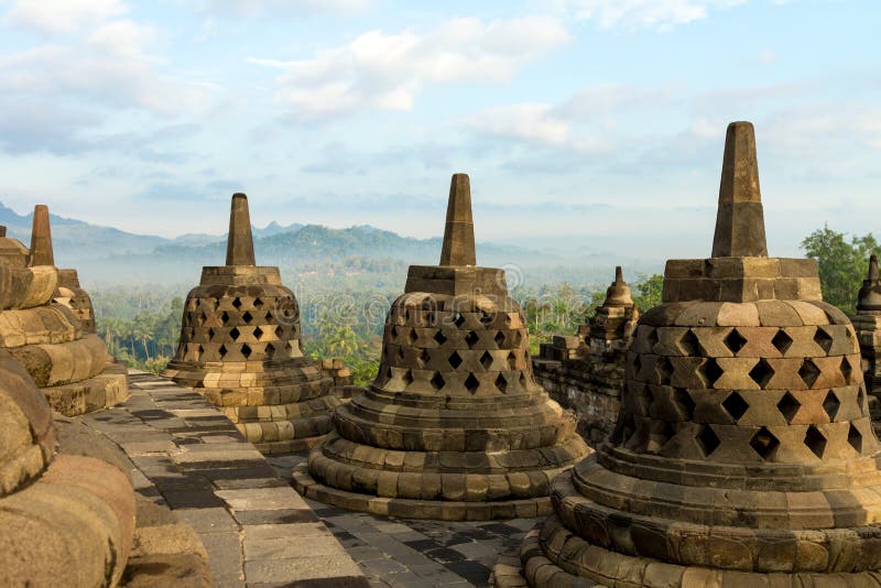 Borobudur Temple Compounds, Java, Indonesia Stock Image - Image of ...