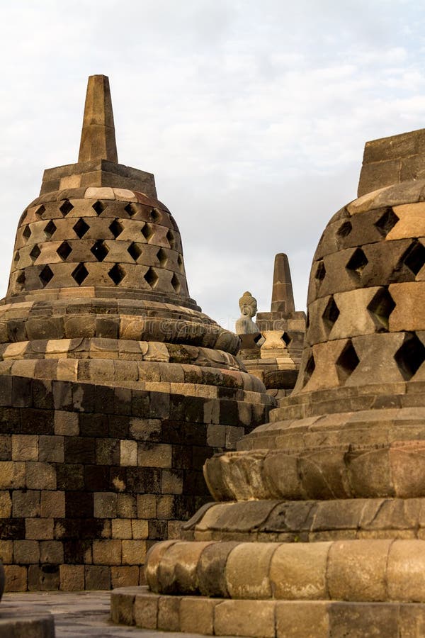 Borobudur Temple Stupas, Java, Indonesia Stock Image - Image of ...