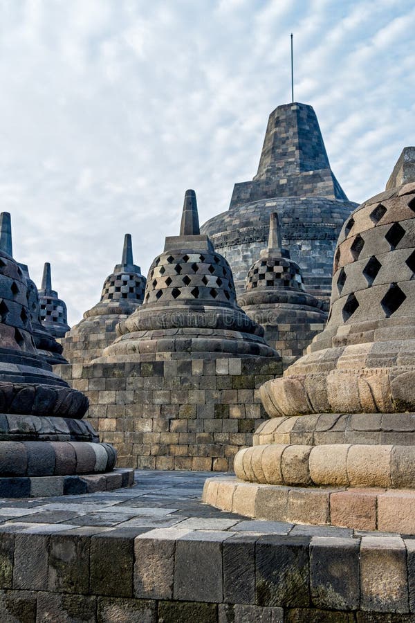 Borobudur Temple Stupas, Java Island, Indonesia Stock Image - Image of ...