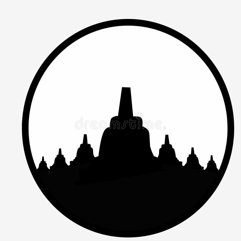 Borobudur Temple Vector Simple Minimalist Silhouette. Stock Vector ...