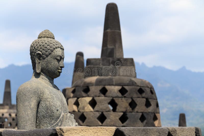 Buddha Statue in Borobudur Temple, Indonesia. Stock Image - Image of ...