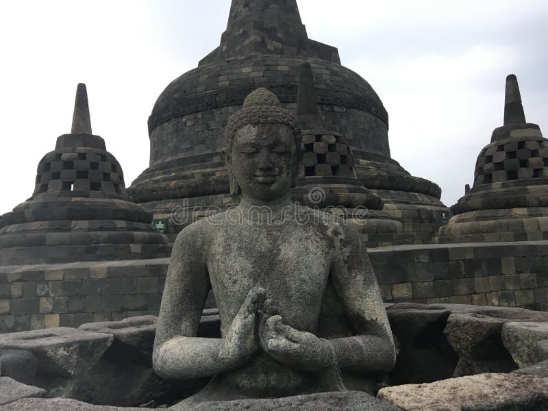 Borobudur Temple in Java, Indonesia during Sunset on Cloudy Day. Stock ...