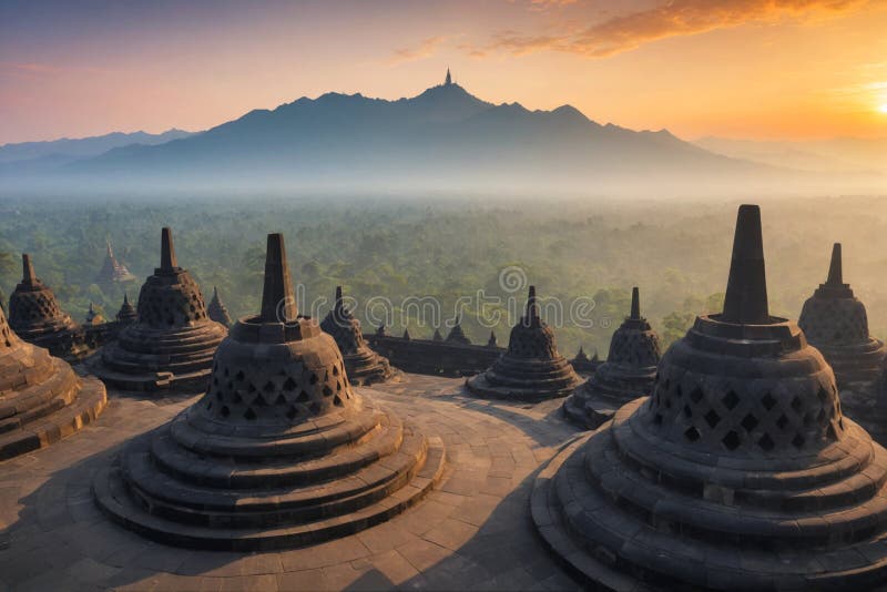 Borobudur Temple, Yogyakarta, Java, Indonesia. Borobudur Temple at ...