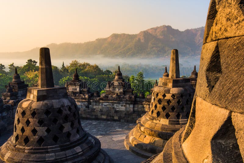 Borobudur Temple, Yogyakarta, Java, Indonesia. Stock Image - Image of ...