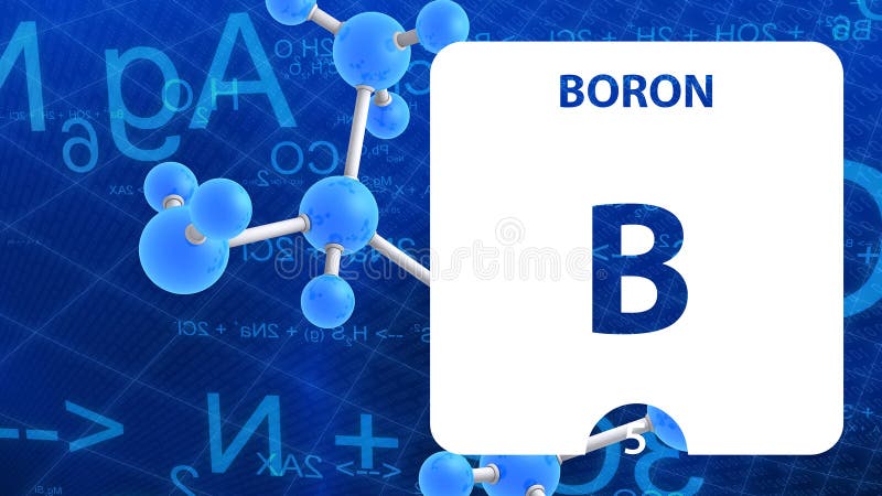 Boron B, Chemical Element Sign. 3D Rendering Isolated on White ...