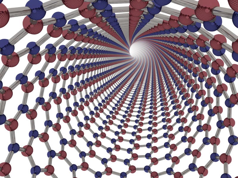 Boron Nitride Nanotube stock illustration. Illustration of hexagonal ...