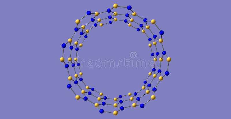 Boron Nitride Nanotube on Blue Background Stock Illustration ...