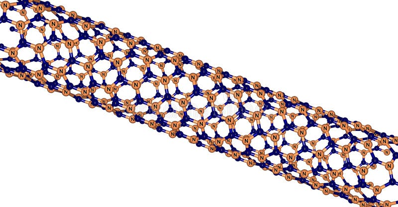 Boron Nitride Nanotube Molecular Structure Isolated on White Background ...
