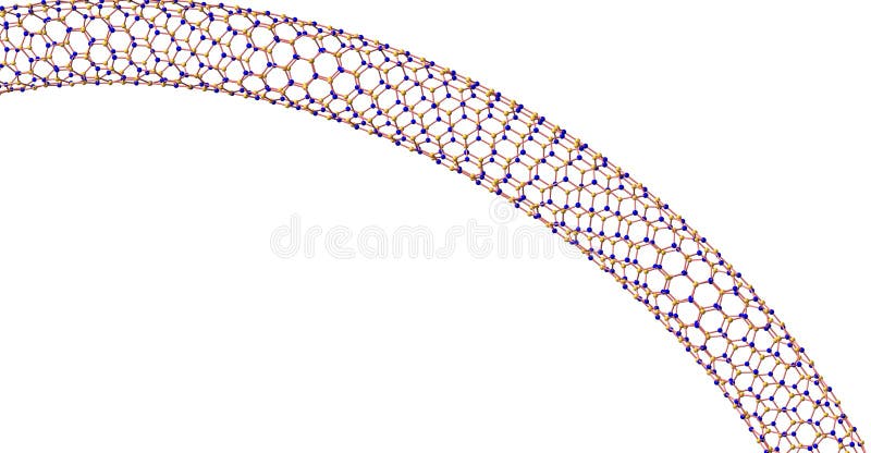 Boron Nitride Nanotube Structure Isolated on White Stock Illustration ...