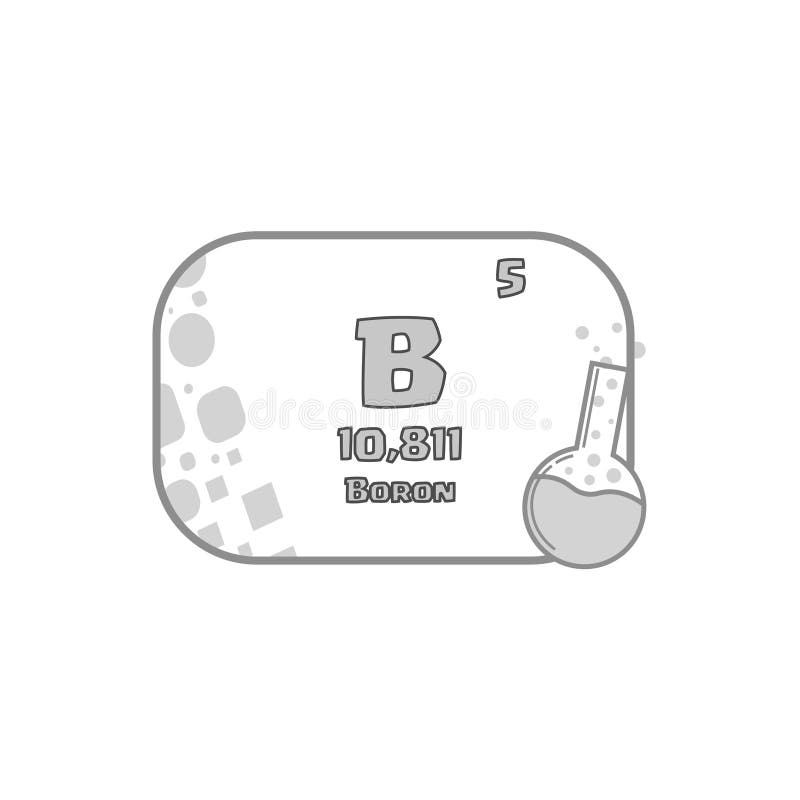 Boron Periodic Symbol. B Number Five. Vector Atomic Icon. Scientific ...