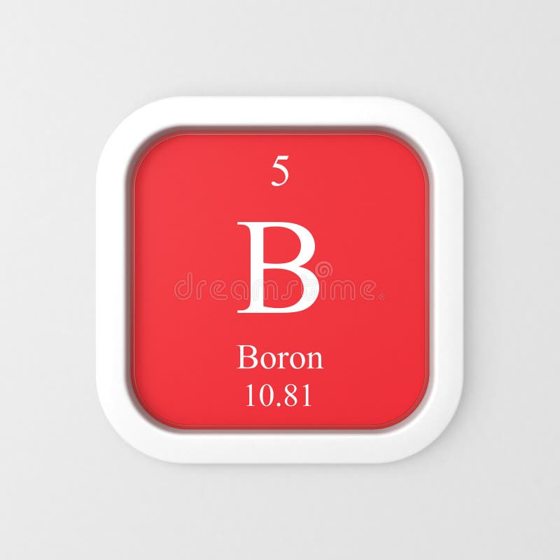 Boron Symbol on Red Rounded Square Stock Illustration - Illustration of ...