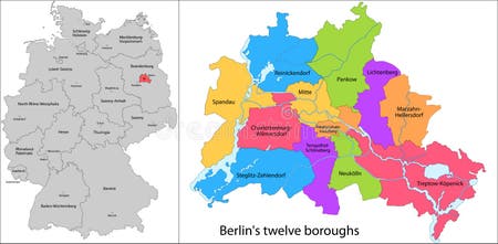 Boroughs of Berlin stock vector. Illustration of federal - 32719322