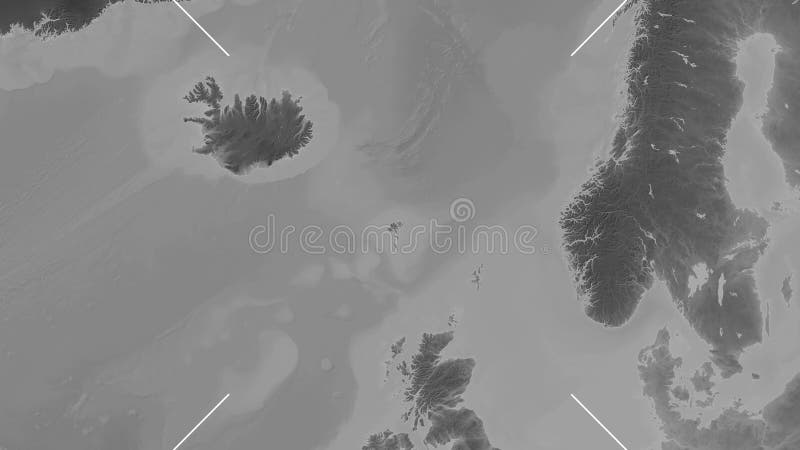 Boroy Island in the North Atlantic Ocean. Bilevel Map. Zoom Stock ...