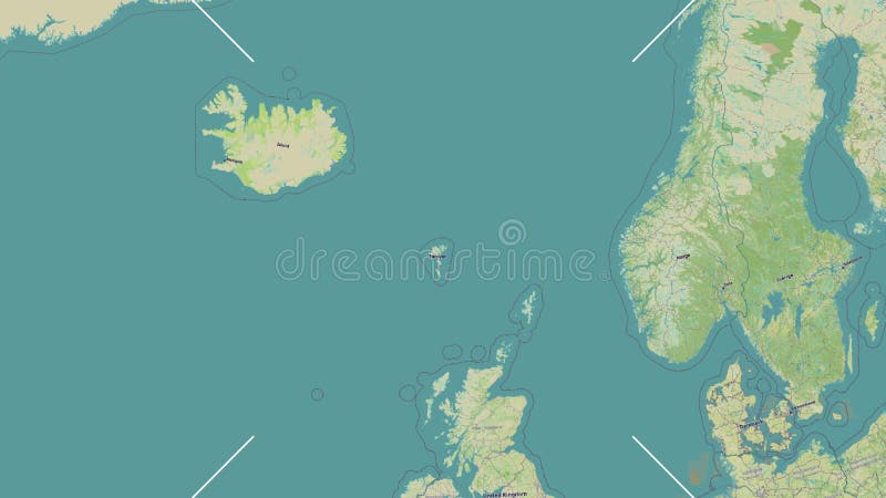 Boroy Island in the North Atlantic Ocean. OSM Map. Slide Stock Footage ...