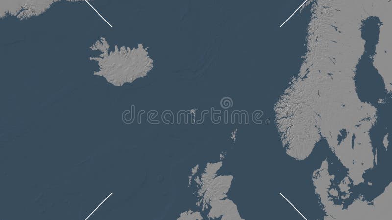 Boroy Island in the North Atlantic Ocean. Steel Blue Map. Slide Stock ...