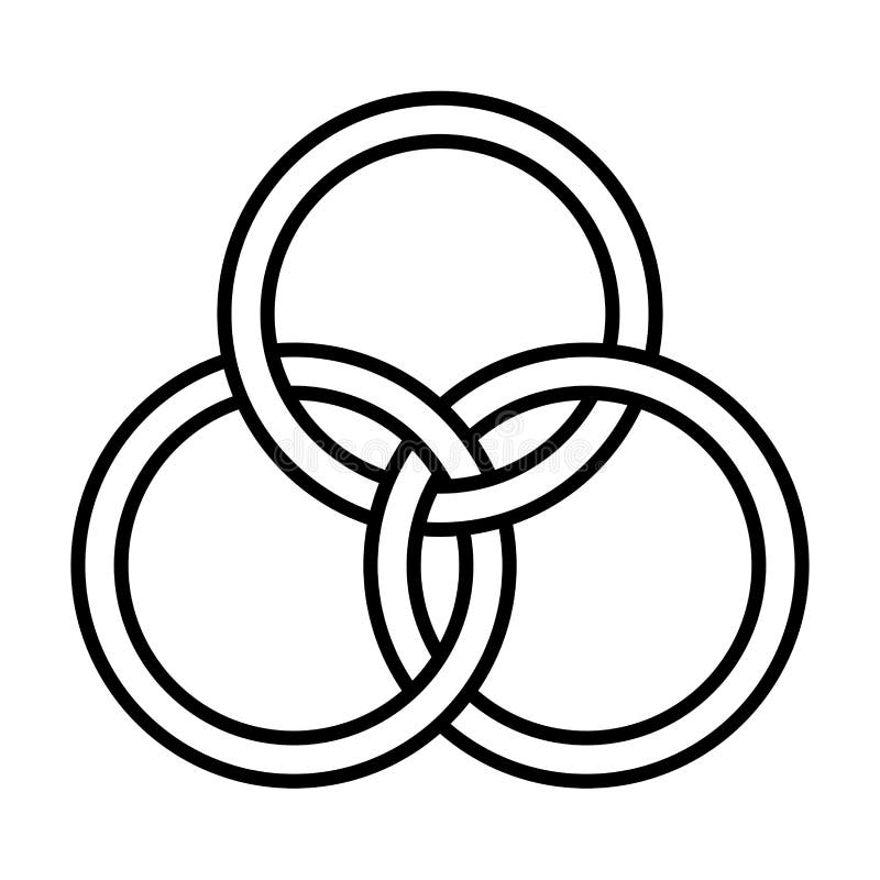 Abstract Symbool Van Drie in Elkaar Grijpende Ringen Vector Illustratie ...