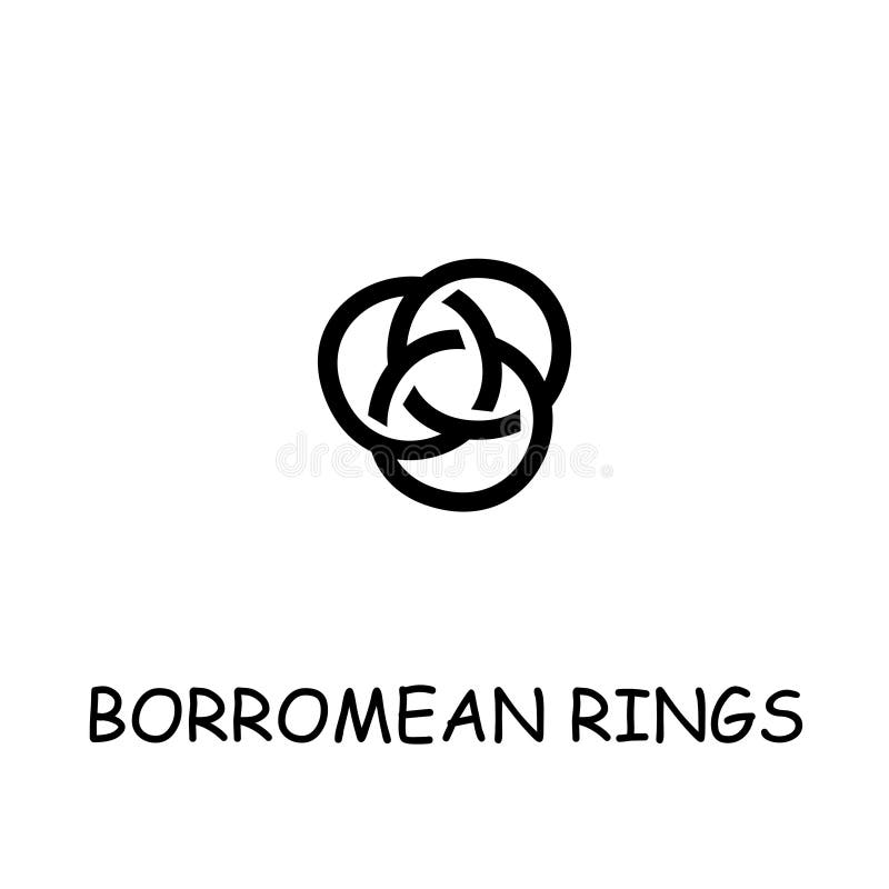 Borromean Rings Symbol Icon Stock Illustration - Illustration of ...