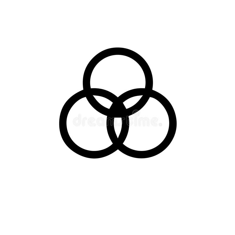 Borromean Three Rings, Optical Illusion Solid Flat Vector Icon Isolated ...