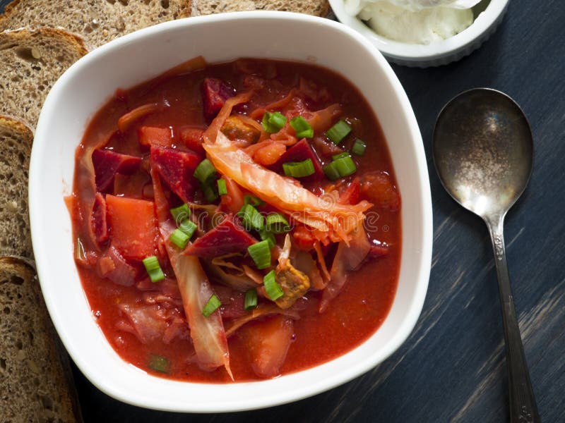 Borsch stock image. Image of cuisine, chives, boesch - 24419491