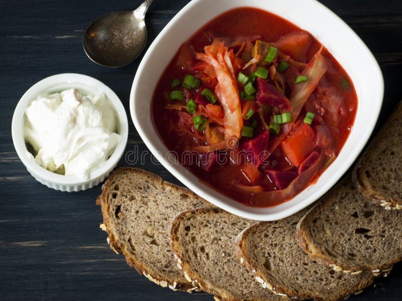 Borsch stock image. Image of spoon, borshch, chives, potatoe - 24419407