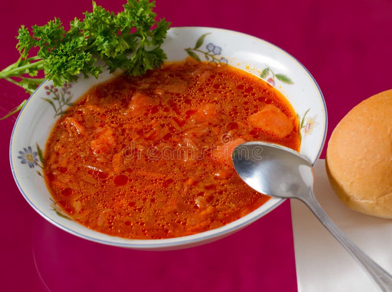 Borsch stock image. Image of dinner, borscht, food, color - 27626849