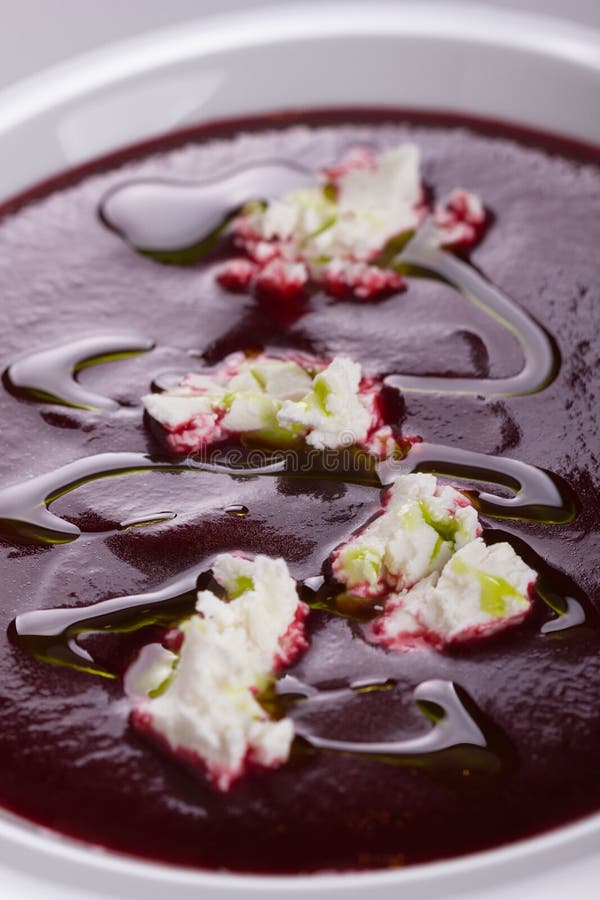 Borsch with Cheese and Splash of Olive Oil. Stock Photo - Image of ...