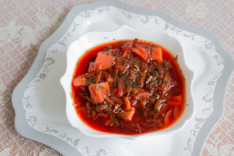 Borsch-Russian National Dish Stock Photo - Image of homemade, beet ...