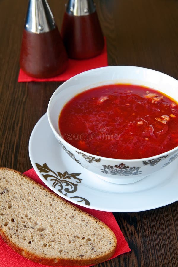 Borscht and Bread stock photo. Image of appetizer, dinner - 19124820