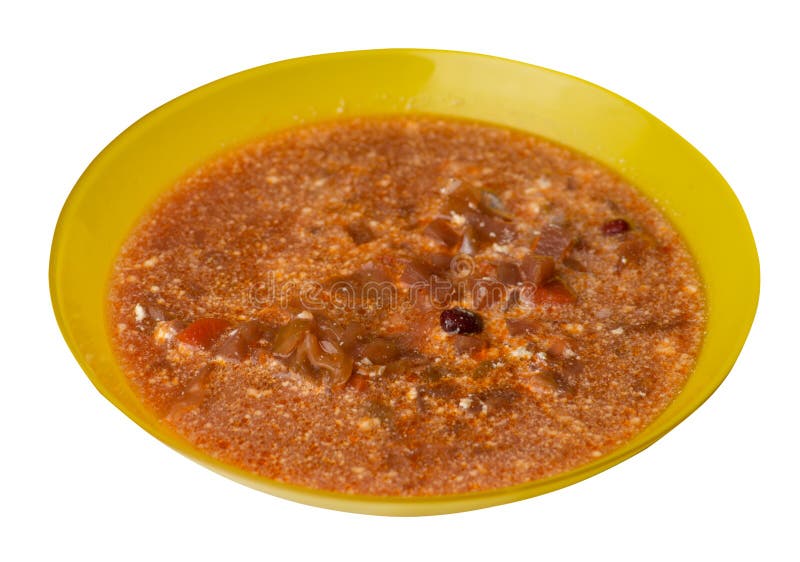 Borscht Soup Isolated on a White Background. Borscht Soup in the Plate ...