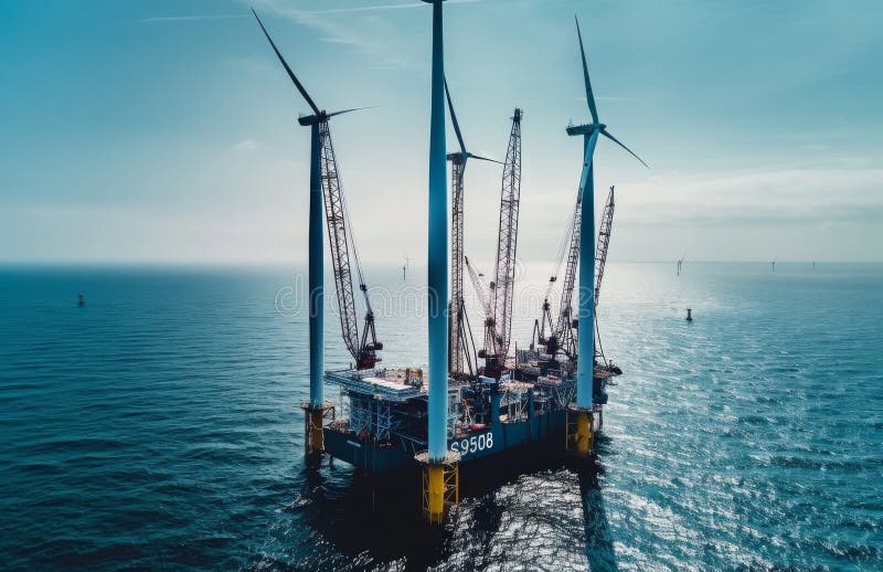 Borselle Offshore Wind Farm Maintenance, Stock Image - Image of ship ...