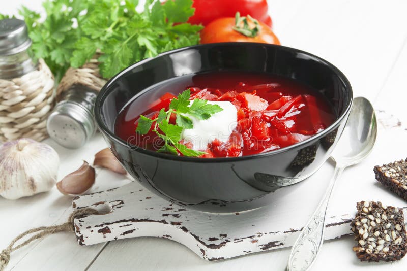 Borsh. Russian Traditional Dish Stock Image - Image of borscht, dish ...