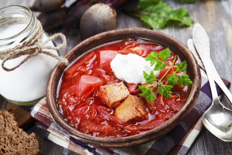Borsh. Russian Traditional Dish Stock Photo - Image of cabbage, eating ...