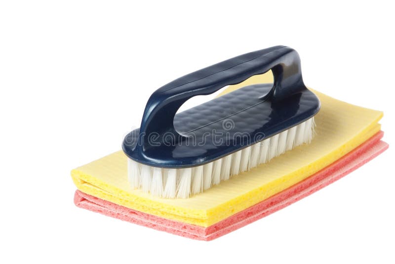 Borstel en vodden. stock afbeelding. Image of hygiëne - 24685781