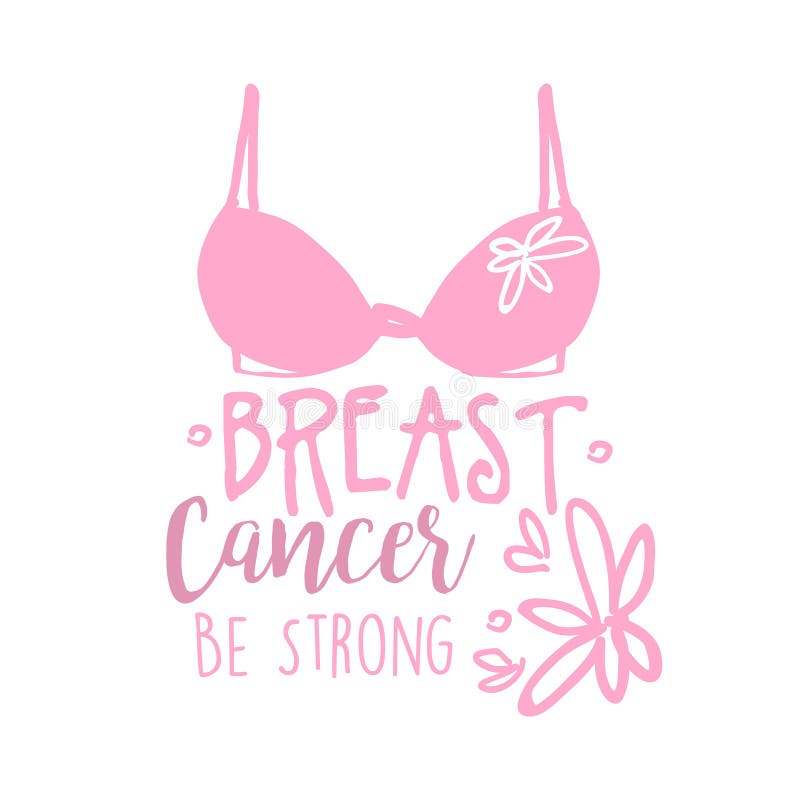 Borstkanker, is Sterk Etiket Hand Getrokken Vectorillustratie Vector ...