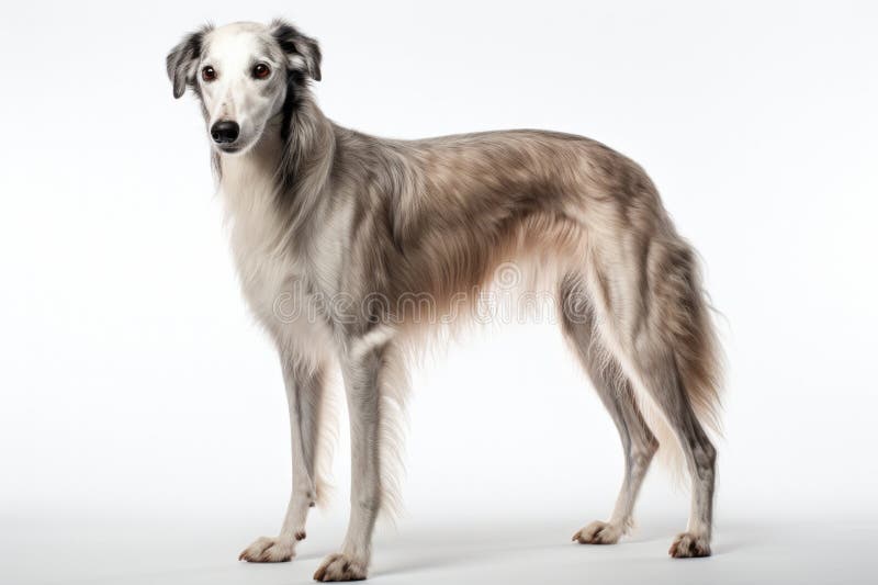 Borzoi Dog Upright on a White Background Stock Illustration ...