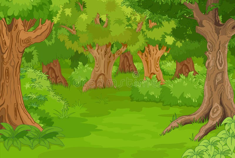 Cartoon Donker Bos Achtergrond