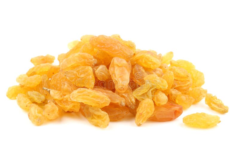 Gele Rozijnen of Sultanarozijnen in Een Kleine Witte Ceramische Kom ...