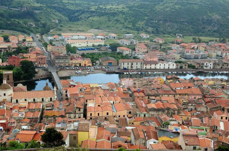 Bosa stock photo. Image of aerial, temo, lanscape, sardinia - 14826890