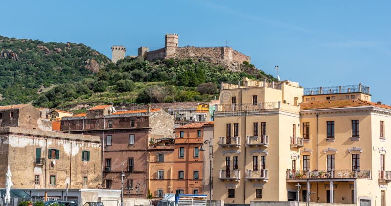 Bosa Castle Under a Blue Sky Stock Image - Image of calm, clear: 264003499