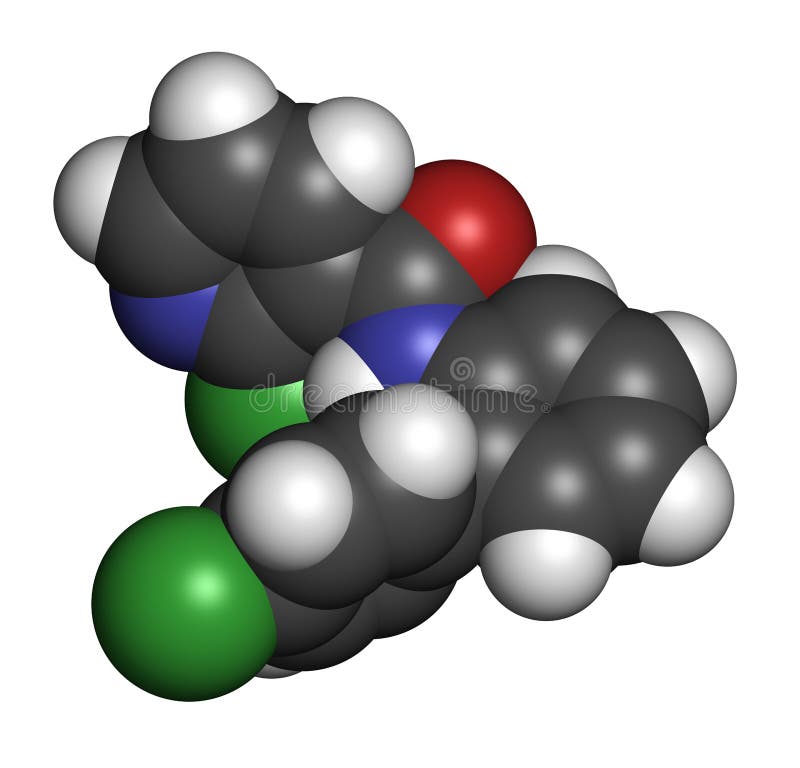 Boscalid Fungicide Molecule. 3D Rendering Stock Illustration ...