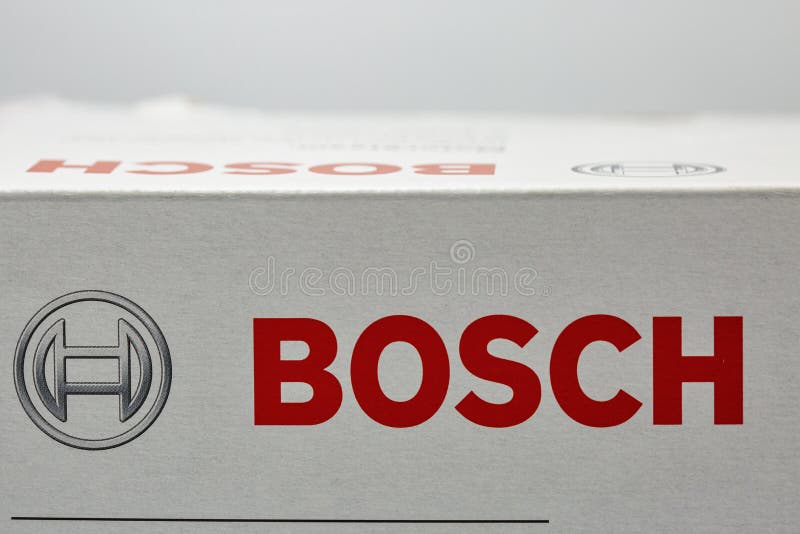 Bosch Logo Company Sign on the Wall. Bosch is a German Multinational ...